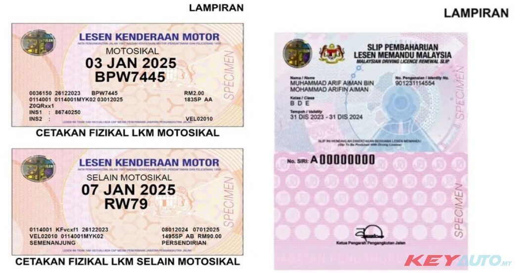 JPJ reintroduced “physical”road tax and driver’s licence.